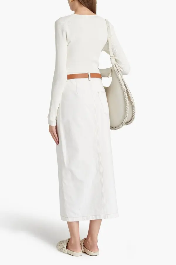 Veronica Beard Gladys Ribbed Stretch-knit Top