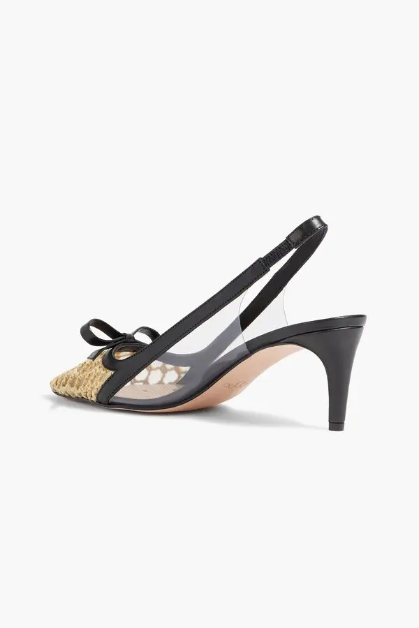 Red Valentino Leathertrimmed Macramé And Pvc Slingback Pumps