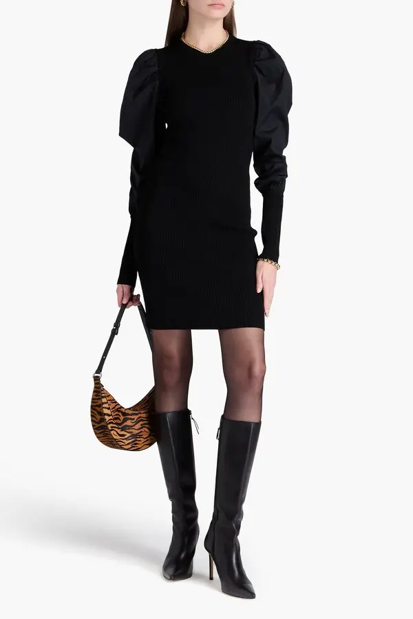 Veronica Beard Wilkin Ribbed-knit Mini Dress