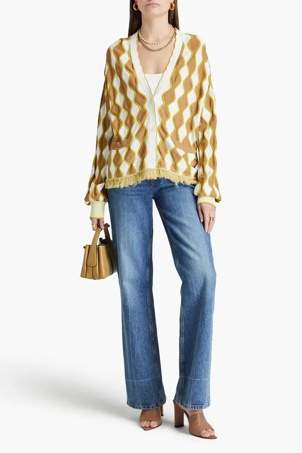 Diane Von Furstenberg Lyn Intarsia-knit Cardigan