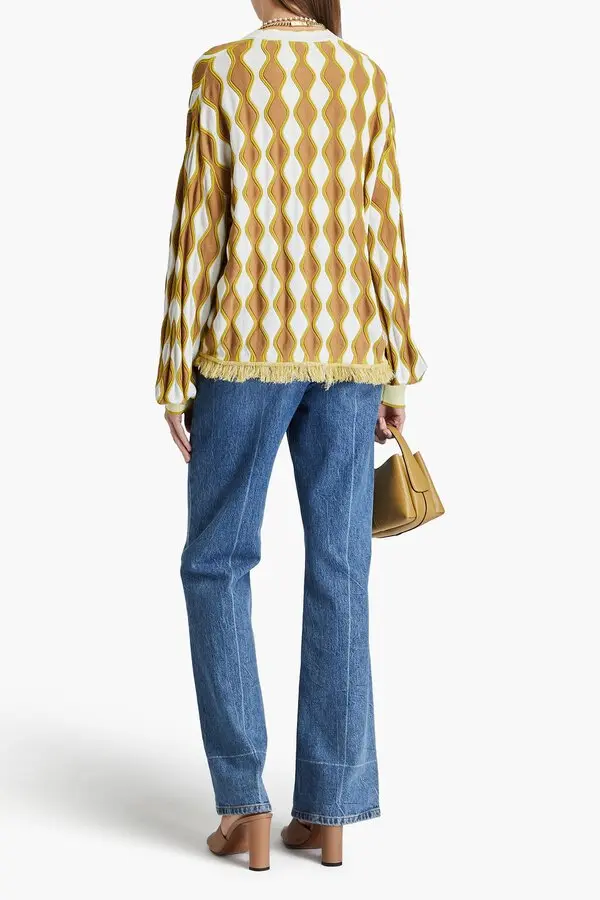 Diane Von Furstenberg Lyn Intarsia-knit Cardigan