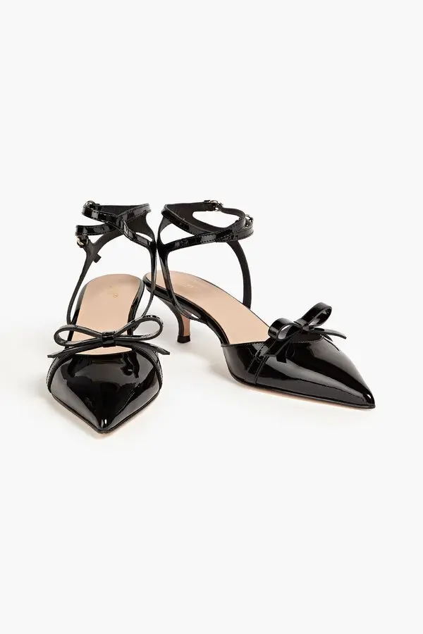 Red Valentino Bow-detailed Patent-leather Pumps