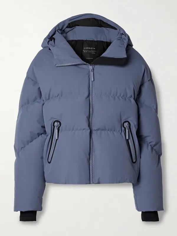 Cordova Meribel Hooded Quilted Down Ski Jacket - Blue