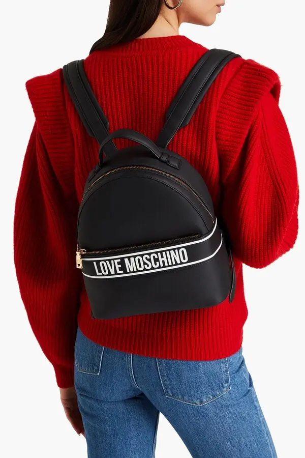 Moschino Logo-Print Backpack In Black - 75% Off | Editorialist display picture 2