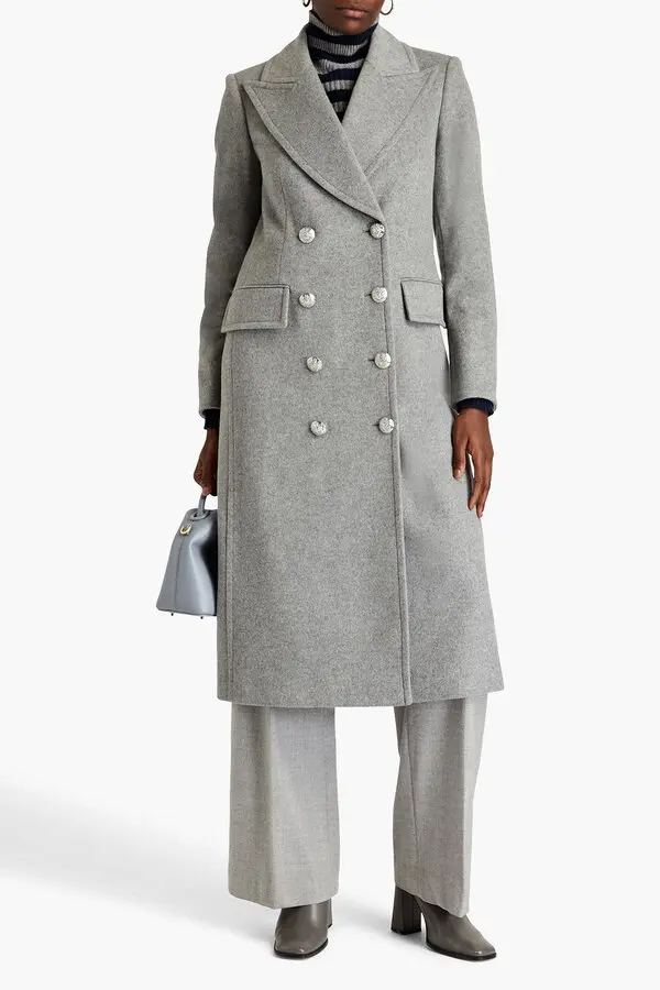 Veronica Beard Nalida Dickey Double-breasted Wool And Cashmere-blend Coat