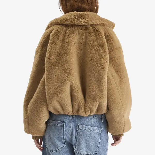 Good American Faux Fur Oversized Collared Coat