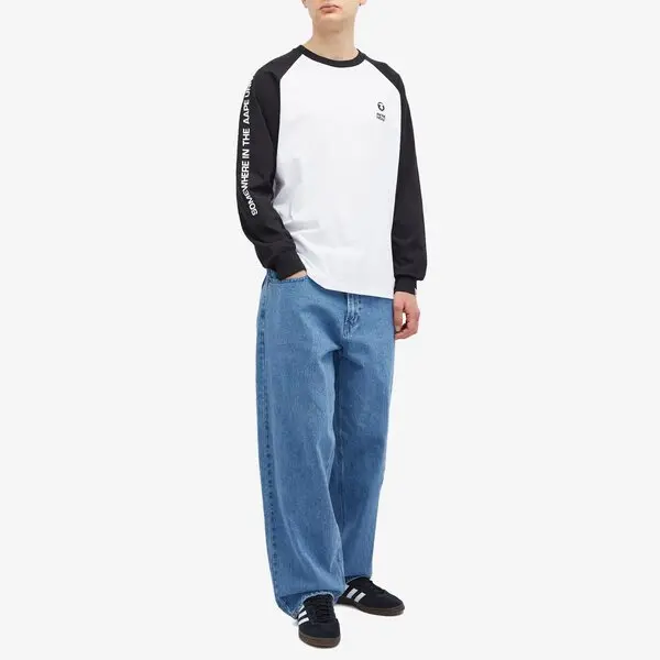 Aape By *A Bathing Ape Aape Now Raglan Long Sleeve T-Shirt In