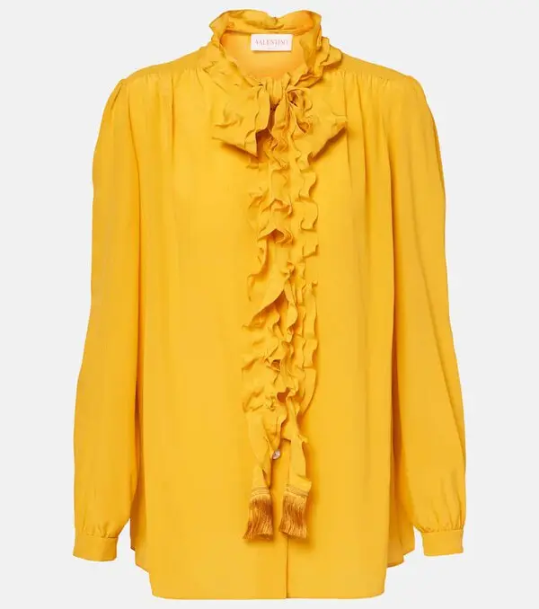 Valentino Garavani Crepe De Chine Shirt - Yellow