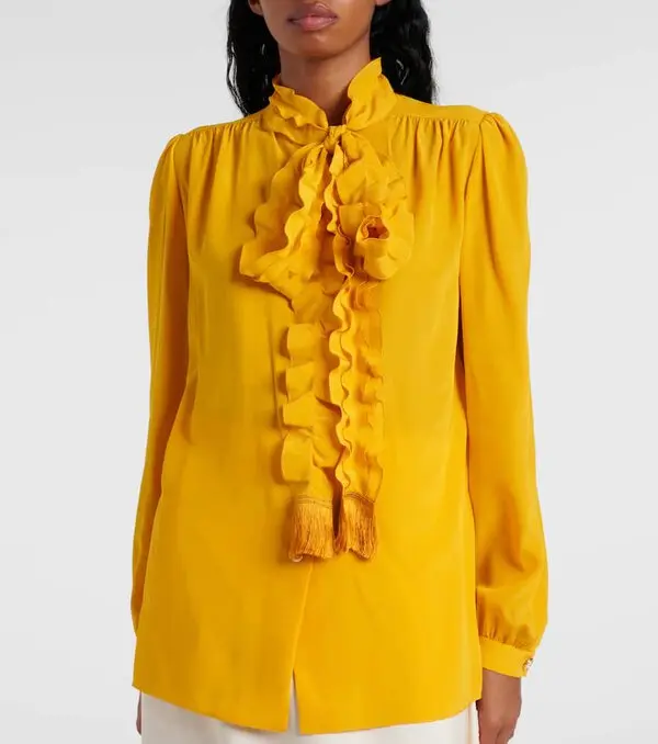Valentino Garavani Crepe De Chine Shirt - Yellow