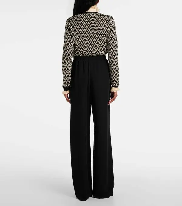 Valentino Garavani Cady Couture Wide-leg Pants