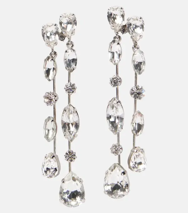JENNIFER BEHR Nessa Crystal Drop Earrings - Silver