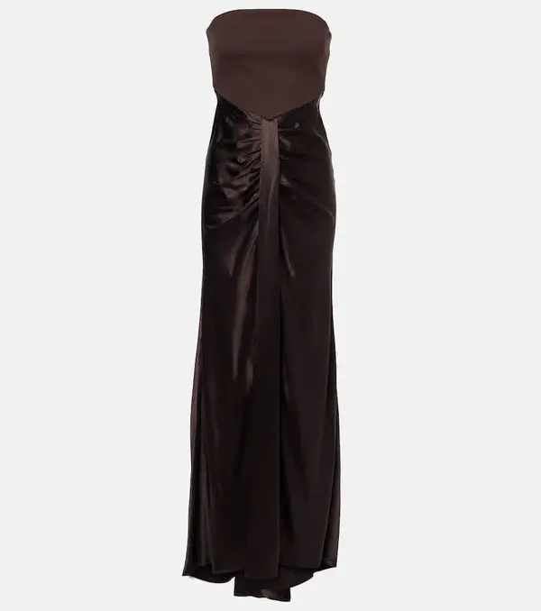Staud Wayfaring Strapless Midi Dress