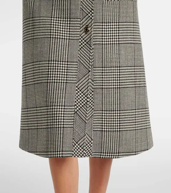 Valentino Garavani Houndstooth Virgin Wool Midi Dress