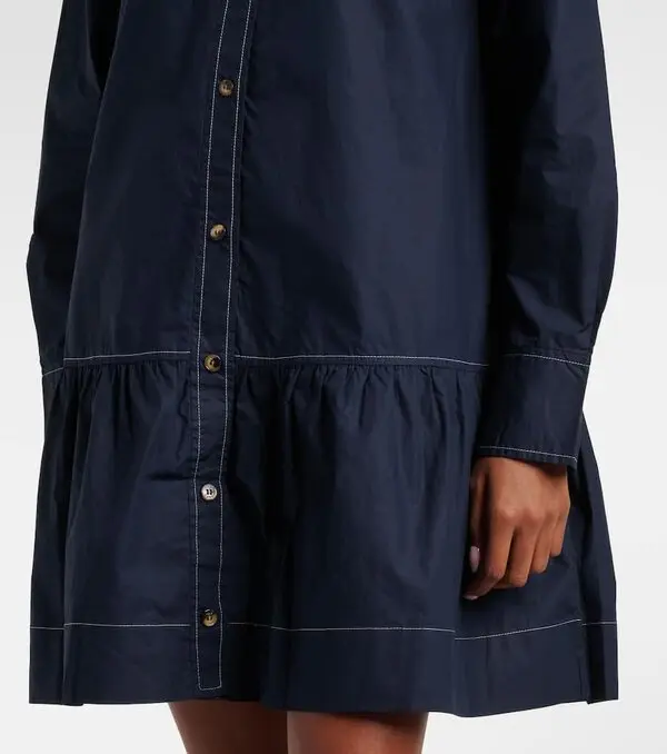 GANNI Cotton Buttoned Shirt Dress