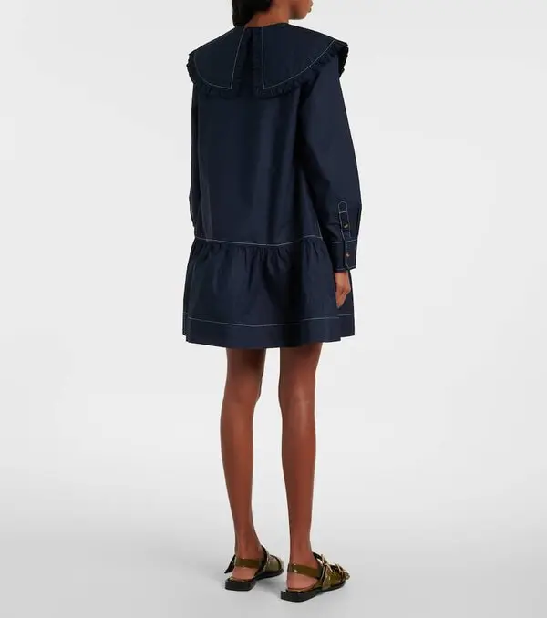 GANNI Cotton Buttoned Shirt Dress