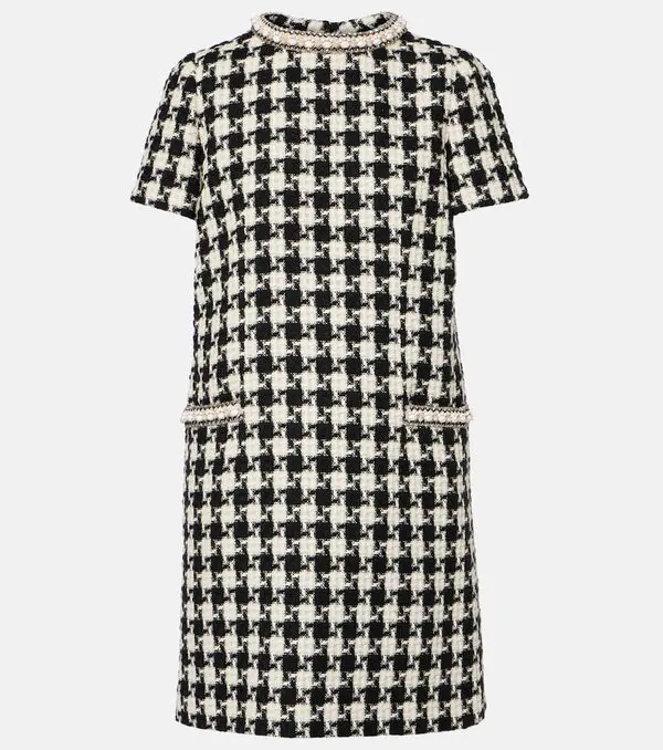 Valentino Garavani Embellished Tweed Minidress