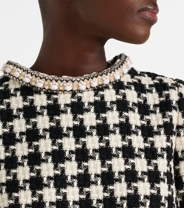 Valentino Garavani Embellished Tweed Minidress