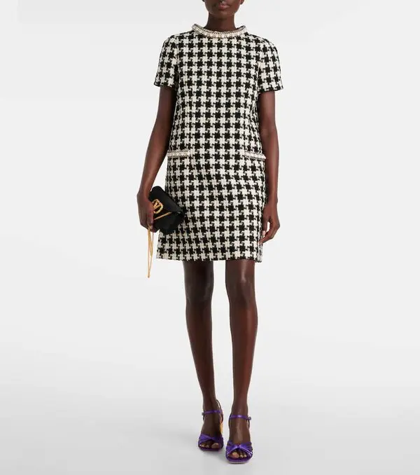 Valentino Garavani Embellished Tweed Minidress
