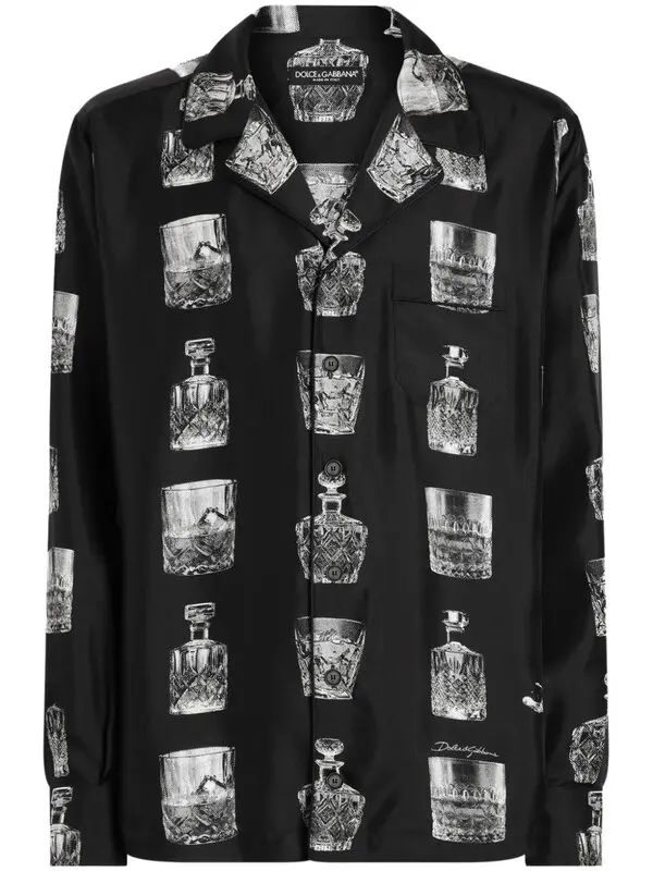 Dolce & Gabbana Liquor-print Shirt - Black
