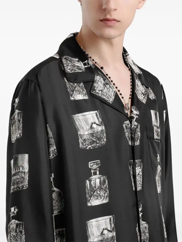 Dolce & Gabbana Liquor-print Shirt - Black