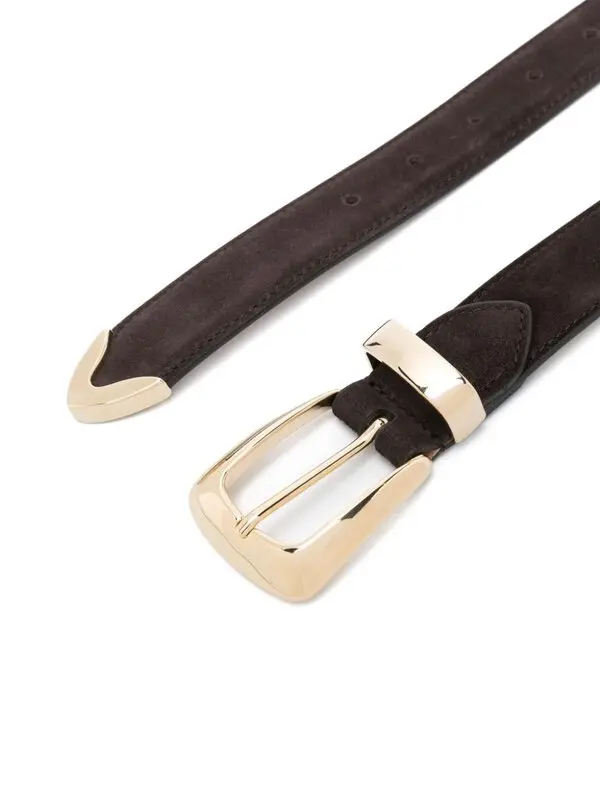 Khaite Benny Suede Belt - Brown