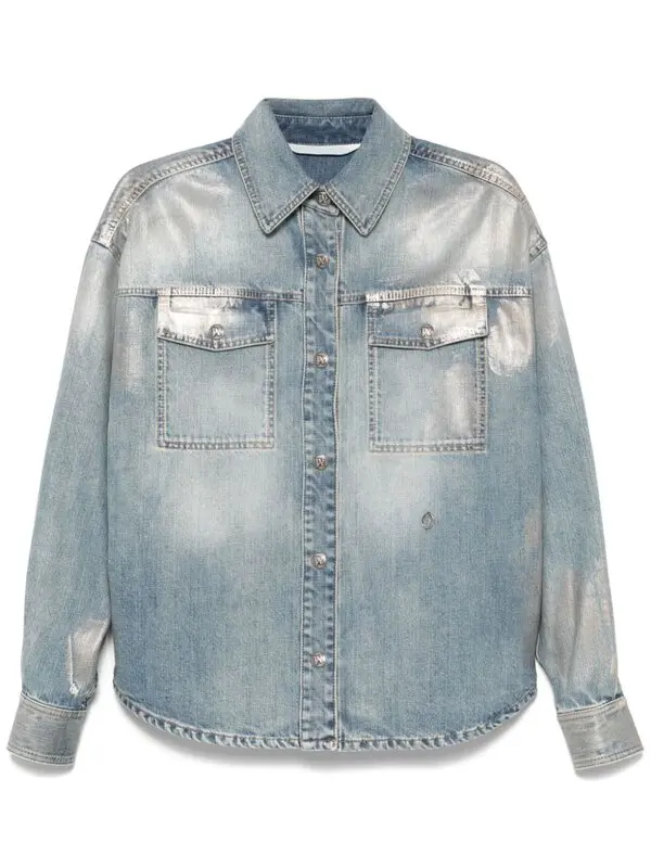 Palm Angels Coated Denim Shirt