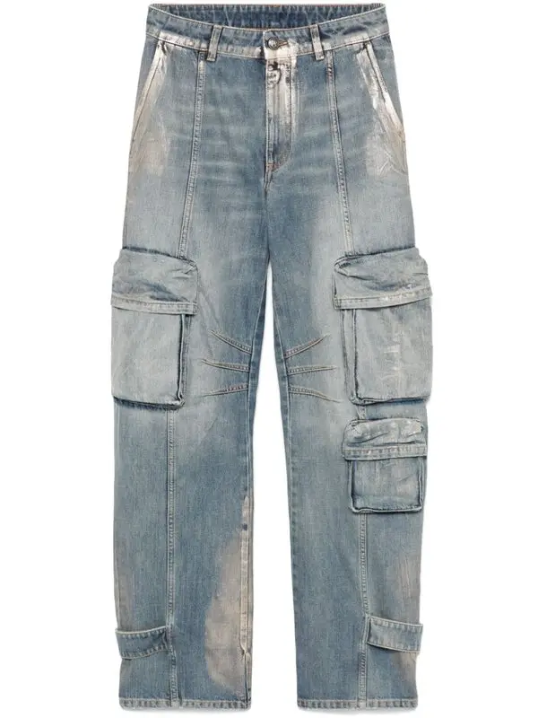 Palm Angels Coated Cargo Jeans