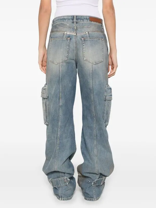 Palm Angels Coated Cargo Jeans