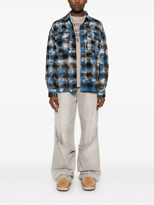 Palm Angels Check-pattern Shirt - Blue