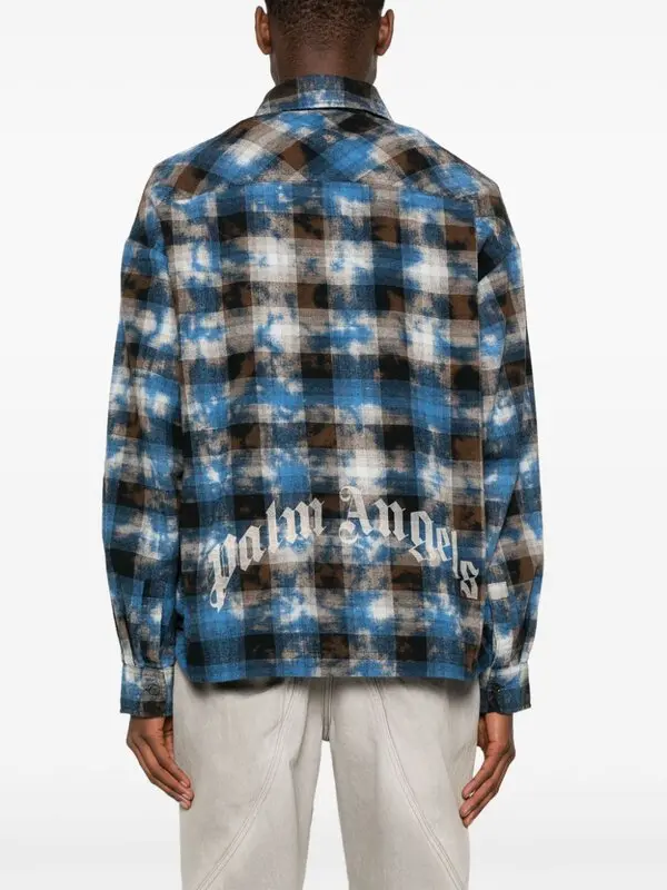 Palm Angels Check-pattern Shirt - Blue