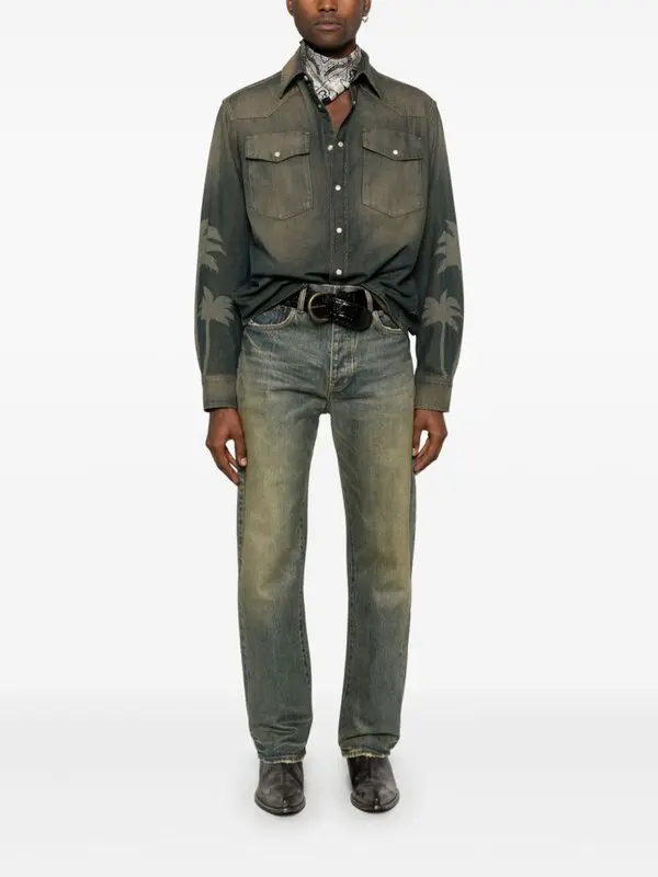 Palm Angels Palm-print Shirt - Brown