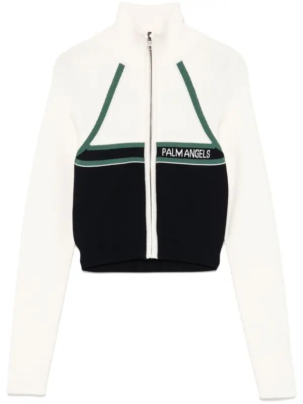 Palm Angels Racing Cardigan - White