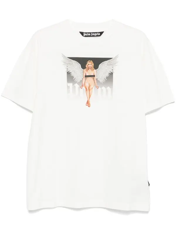 Palm Angels Crystal Pin-up T-shirt - White