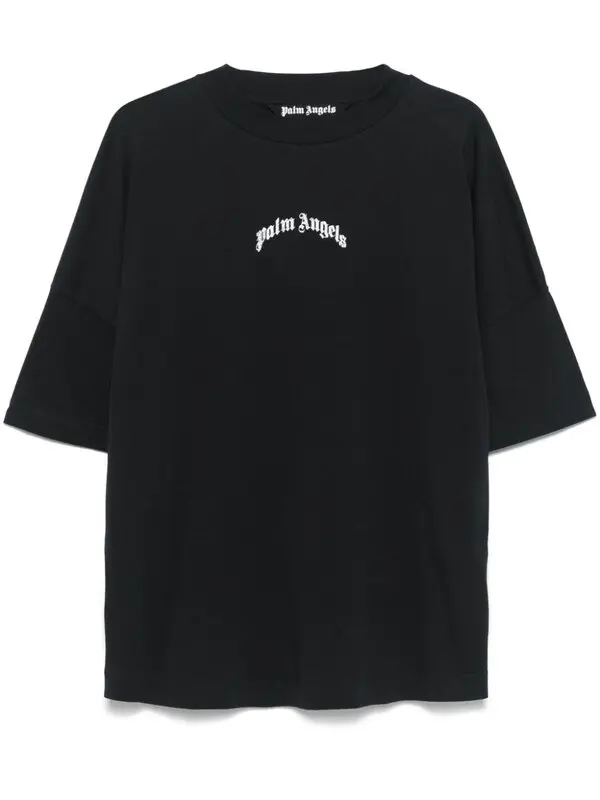Palm Angels Curved-logo T-shirt - Black