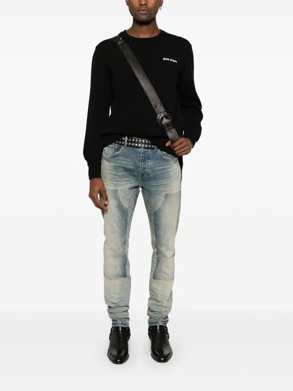 Palm Angels Logo-embroidered Sweater - Black