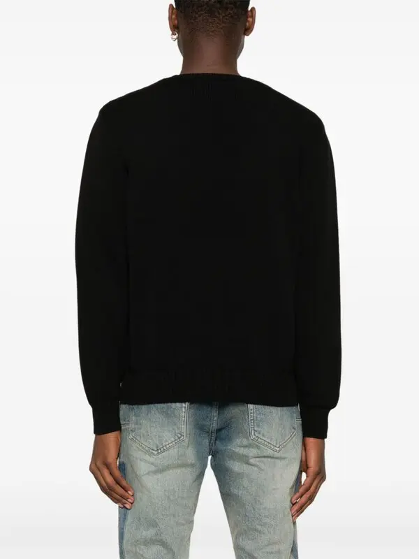 Palm Angels Logo-embroidered Sweater - Black