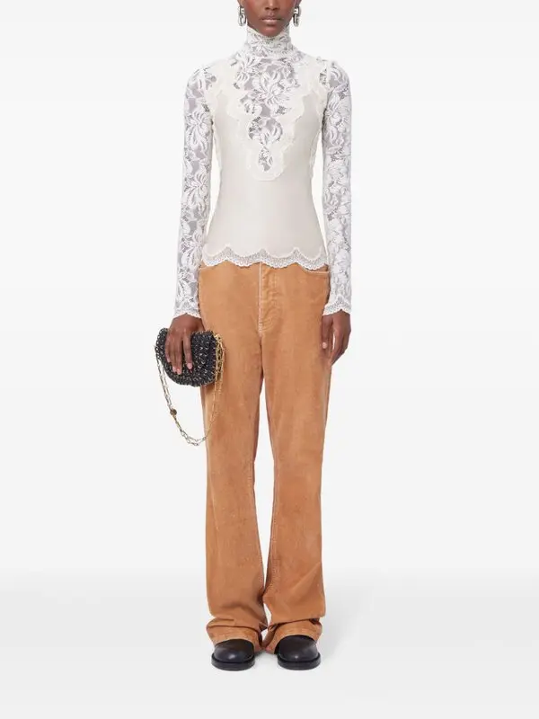 Rabanne Long-sleeve Lace Top