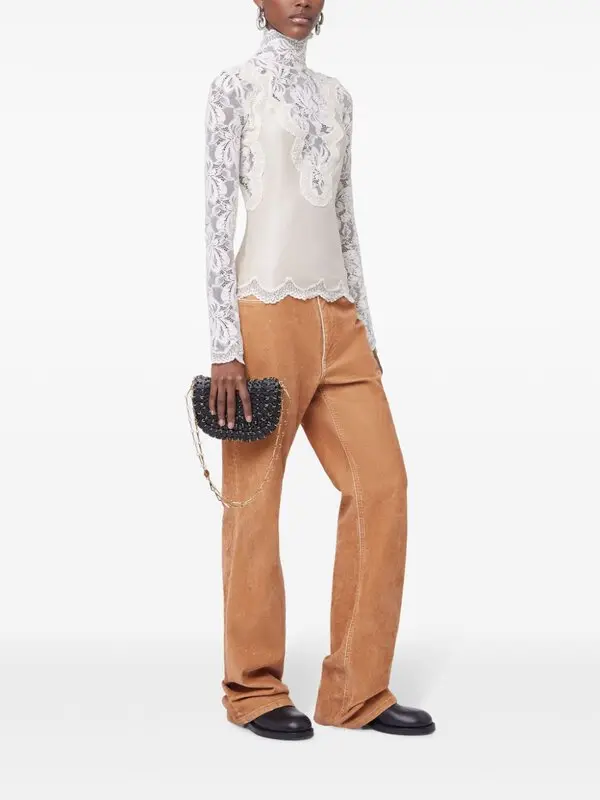 Rabanne Long-sleeve Lace Top