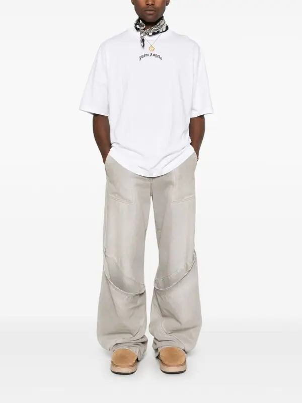 Palm Angels Curved-logo T-shirt - White