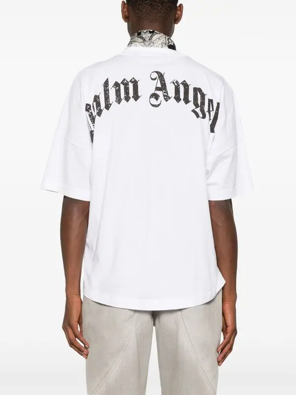 Palm Angels Curved-logo T-shirt - White