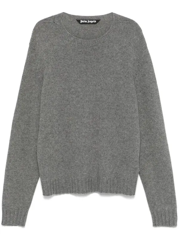 Palm Angels Curved-logo Sweater - Grey