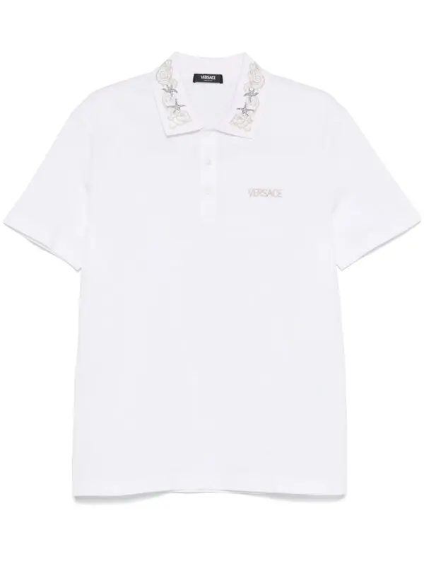 Versace Logo-embroidered Polo Shirt