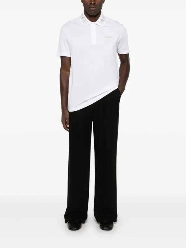 Versace Logo-embroidered Polo Shirt