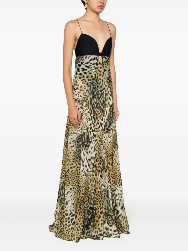 Roberto Cavalli Leopard-print Long Dress