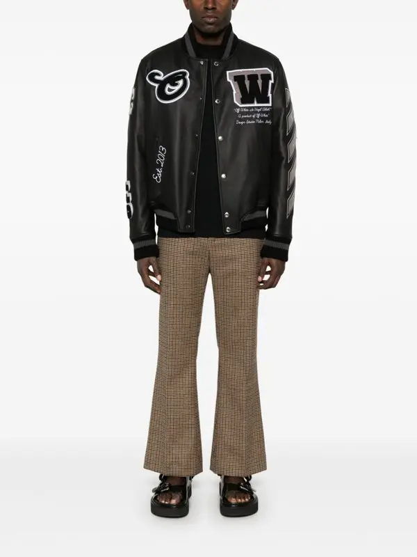 Off-White Leather Bomber Jacket