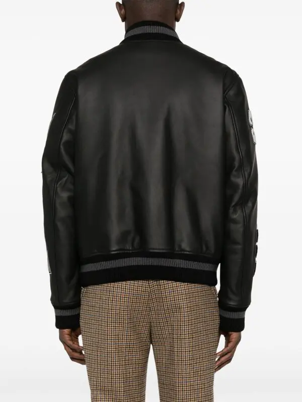 Off-White Leather Bomber Jacket