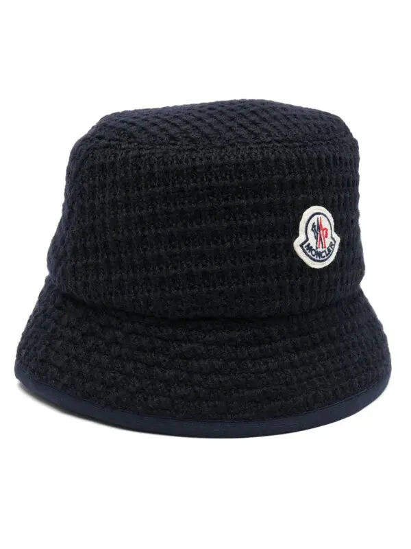 Moncler Logo-patch Bucket Hat - Blue