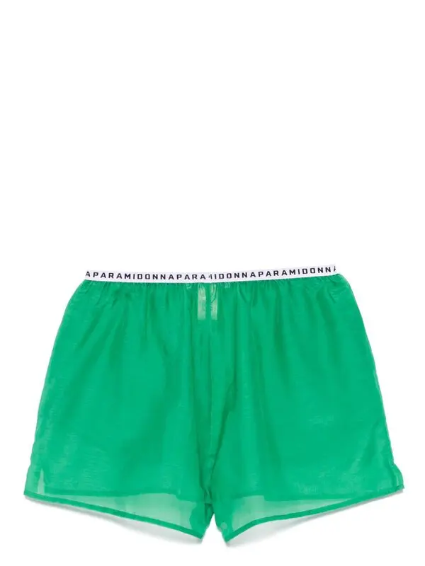 PARAMIDONNA Silk Beach Shorts - Green