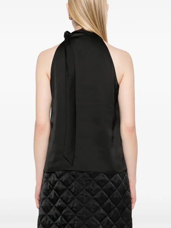 Theory Textured-satin Halter Top