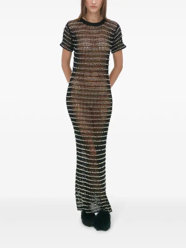 Rosetta Getty Beaded Crochet Maxi Dress In Black - 30% Off | Editorialist